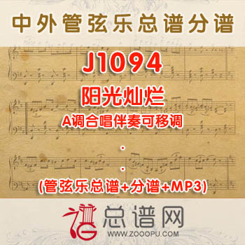 J1094.阳光灿烂 A调合唱伴奏可移调 管弦乐总谱+分谱+MP3_管弦歌曲伴奏_交响管弦乐队谱_总谱网——管乐总谱、管弦乐总谱、民乐总谱 ...